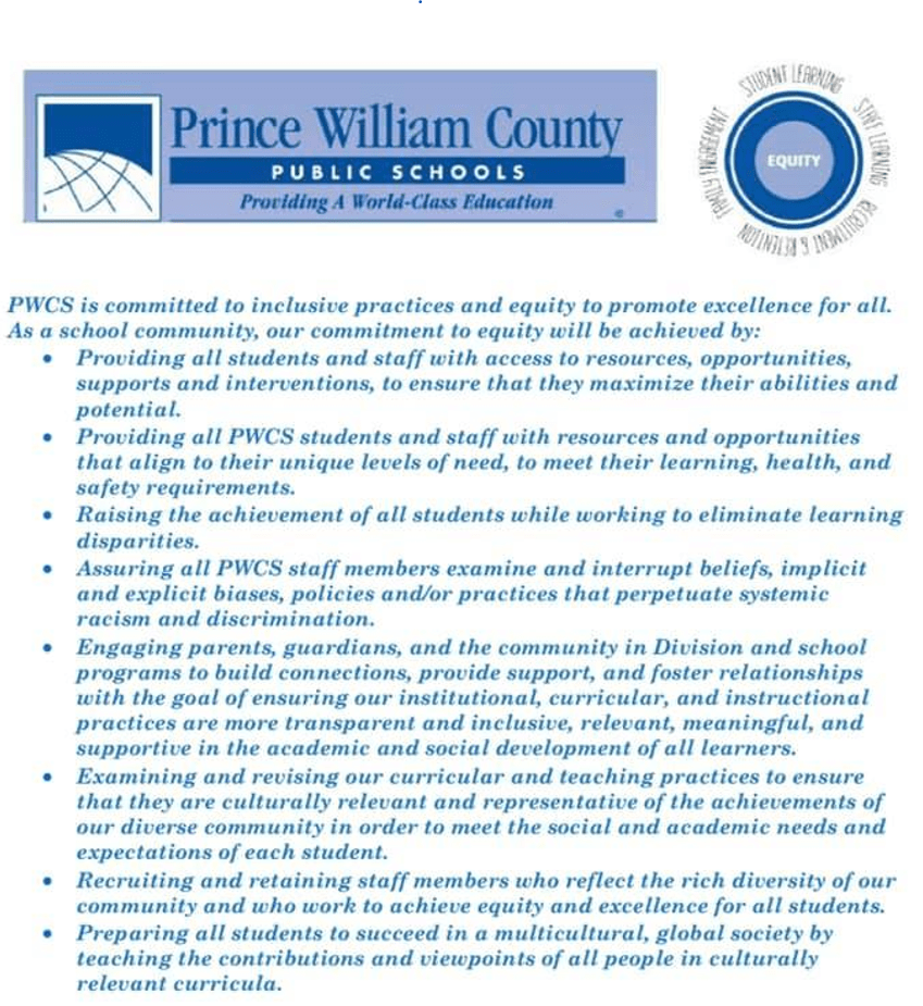 Prince William School Board Votes Along Partisan Lines for “Equity ...